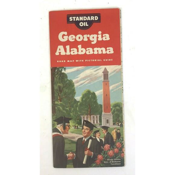 Skincare | 1952 Standard Oil Road Map Georgia Alabama Advertisement ...